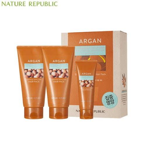[Nature Republic] Argan Essential Deep Care Hair Pack Double Set ...